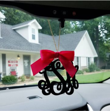 Monogram car mirror hanger store
