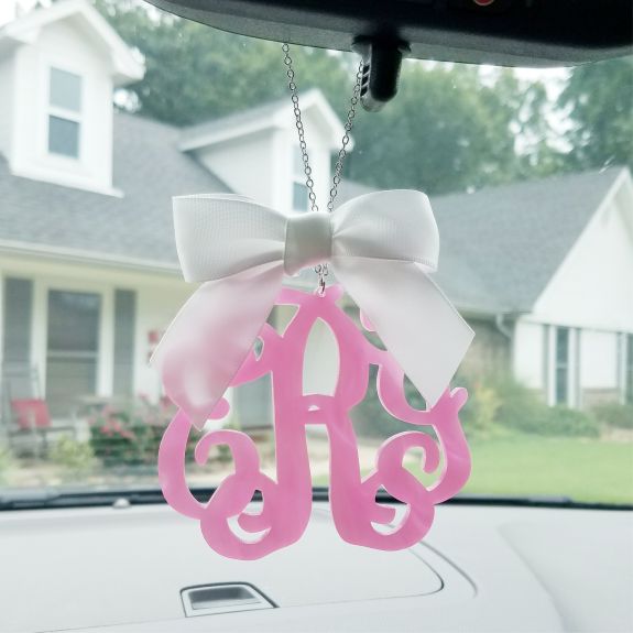 Monogram car mirror hanger store